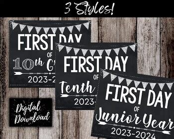 High School First Day Of School Sign 2022 2023 Chalkboard By