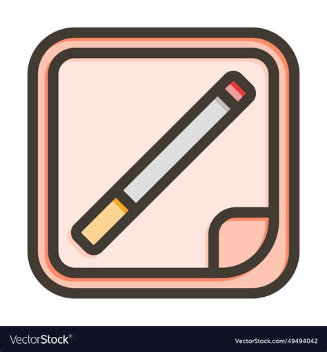 Nicotine Patch Thick Line Filled Colors Icon Vector Image