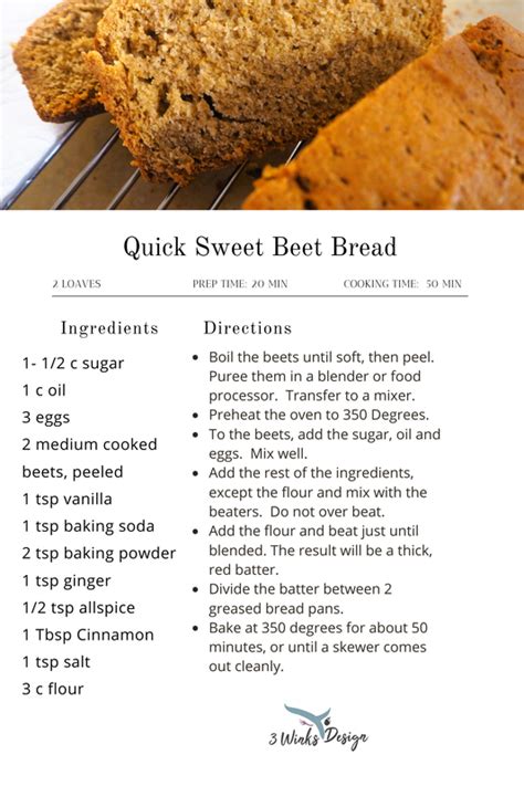 Quick Sweet Beet Bread