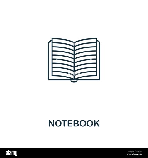 Notebook Outline Icon Creative Design From School Icon Collection Premium Notebook Outline
