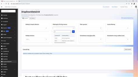 dropdowndatagrid with multiple columns blazor server radzen