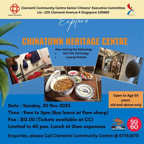 🌟 Day Tour For Seniors Clementi Active Ageing Committee Facebook