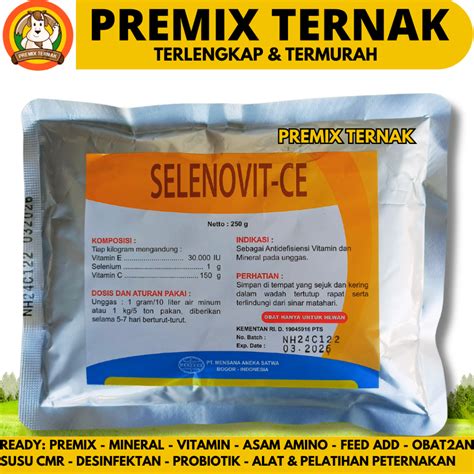 Jual Selenovit Ce 250 Gram Vitamin Mineral Ayam Unggas Selenium Vit C Vit E Antioksidan Sistem