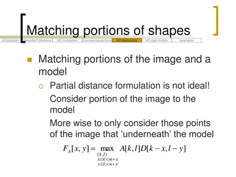 ppt comparing images using the hausdorff distance powerpoint