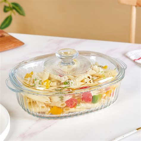 Fluted Glass Casserole Dish 1600ml Online Premium Baking Dish Nestasia