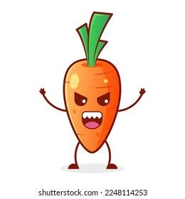 Carrot Evil Cartoon Character Stock Vector Royalty Free 2248114253