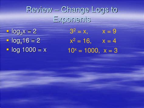 PPT Solving Exponential And Logarithmic Equations PowerPoint Presentation ID