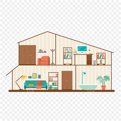 House Cross Section Vector Design Images Villa Smart Home House