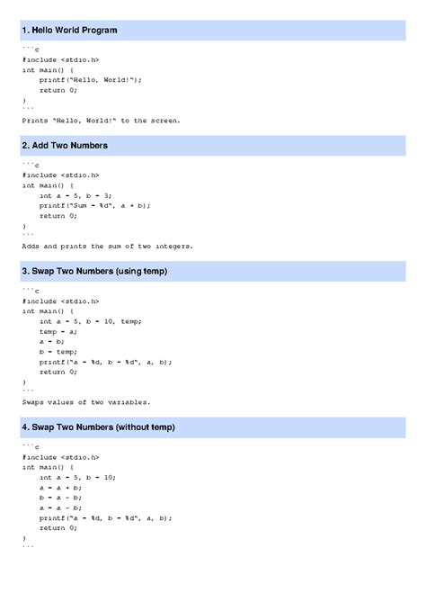 C Programming Basics 20 Essential Programs Explained Studocu