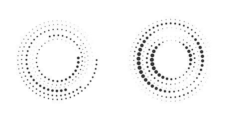 하프톤 라운드 점선 프레임 세트입니다 프레임 로고 웹 페이지 인쇄물 포스터 템플릿에 대한 디자인 요소 Cmyk에 대한 스톡 벡터 아트 및 기타 이미지 Istock
