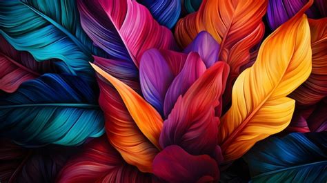 Premium Ai Image Different Color Leaf Background Abstract Generated Ai