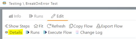 how to stop a run from processing if an error occurs flows synatic