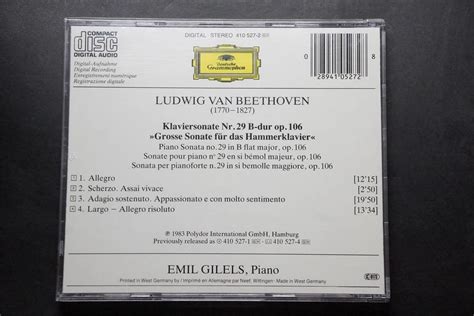 Dg 《贝多芬：第29号锥子键奏鸣曲》 吉列尔斯 古典音乐cd唱片 古典lp、cd唱片行 音响贵族网