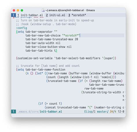分享一下我的 Tab Bar 定制 Emacs General Emacs China