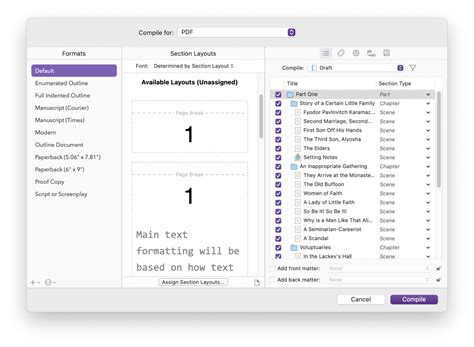 Compiling Your Scrivener Project The Basics Literature Latte