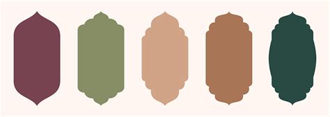 모양 이슬람 프레임 문 창 실루엣 아랍 아치 동양 스타일의 패턴 컬렉션 라마단 카림을 위한 아랍 무슬림 디자인 벡터 모스크 문