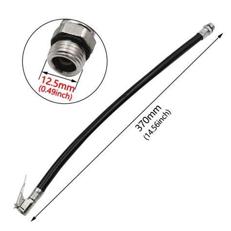 2 Pcs 자전거 자동차 타이어 고무 튜브 펌프 노즐 사양 125mm 검정