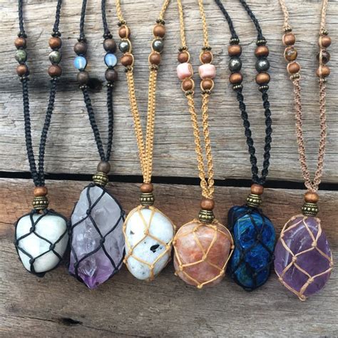 Macrame Crystal Necklace Ritual Kin