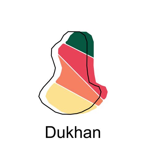 Dukhan Map Flat Vector With High Details Qatar Administrative Map
