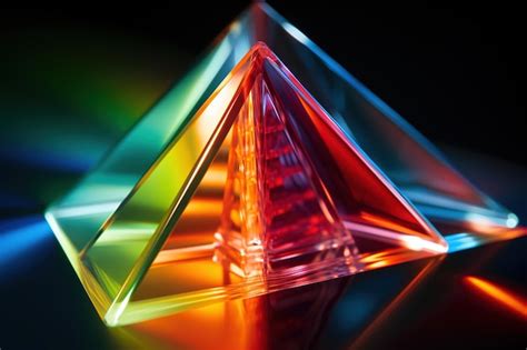 Premium Ai Image Closeup Of Light Reflecting On A Prism Creating A Spectrum Of Colors