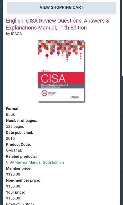 CISA Review Questions Answer Explanations Manual Hobbies Toys Books Magazines