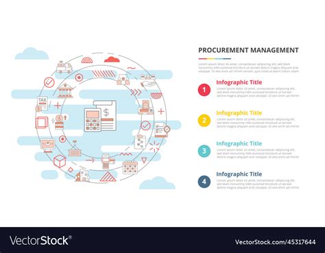 Procurement Management Concept For Infographic Vector Image