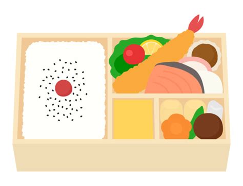 木の箱に入ったお弁当のイラスト 無料のフリー素材 イラストエイト