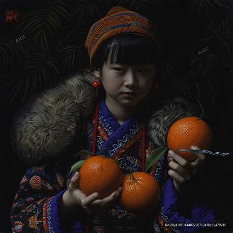 Ai创作图采橘子的村姑 中国写实油画家主题 黎家少女 摘果实的陶瓷少女 采橙子的女孩 桔子小男孩 摘枇杷的小女孩 橙子少女 超写实主义 农家女孩抱水果 抱枣的女孩 小女孩抱柿子 枇杷少女 超