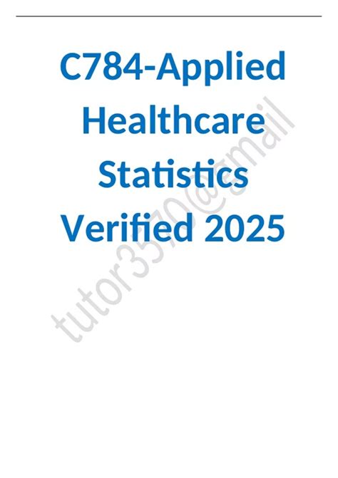 WGU C784 Applied Healthcare Statistics Exam 2025 Complete Solution Package Latest Update Stuvia US