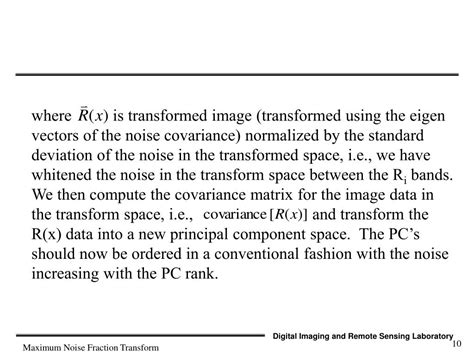 Ppt Maximum Noise Fraction Transform Powerpoint Presentation Free Download Id4351267