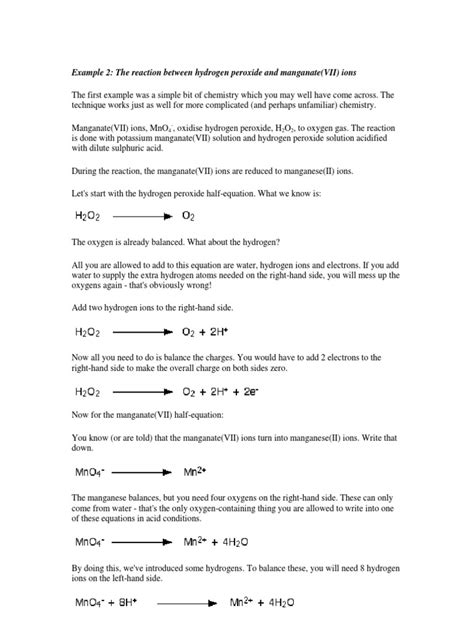 Balancing Ionic Equations Redox Ion