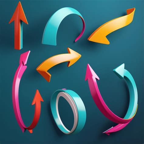 Curvy Arrow Set Premium AI Generated Image