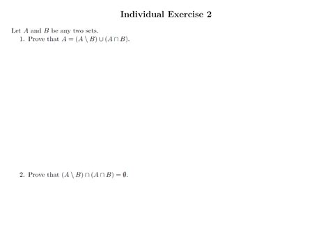 solved individual exercise 2 let a and b be any two sets 1