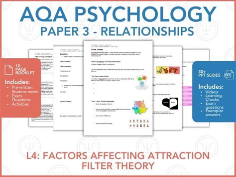 L4 Filter Theory Relationships Aqa Psychology Teaching Resources