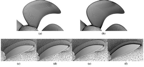 Surface Mesh And Closed Up Views Of Volume Mesh Around The Blade