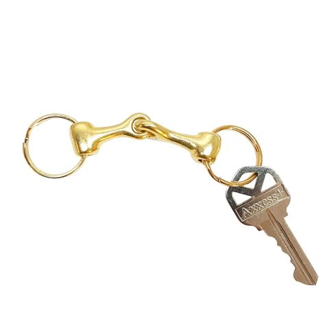 Solid Brass Horse Snaffle Bit Key Chain ⋆ Hill Saddlery