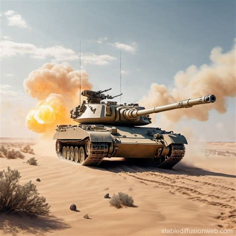 Highly Detailed Cinematic Concept Art Of American Stuart Tank Firing