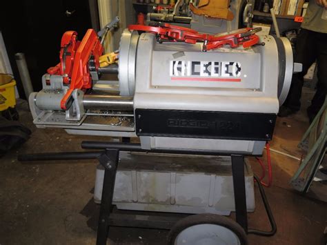 Ridgid 1224 Pipe Threading Machine W Die Heads Dies Pipe Cutter