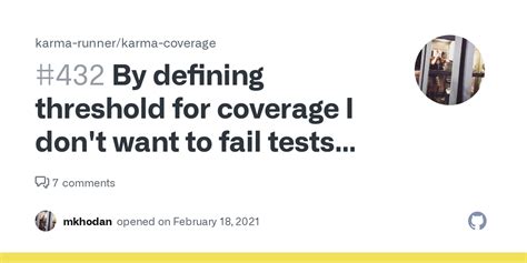 By Defining Threshold For Coverage I Dont Want To Fail Tests But To