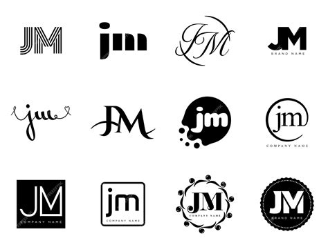 Premium Vector Jm Logo Company Template Letter J And M Logotype Set Different Classic Serif