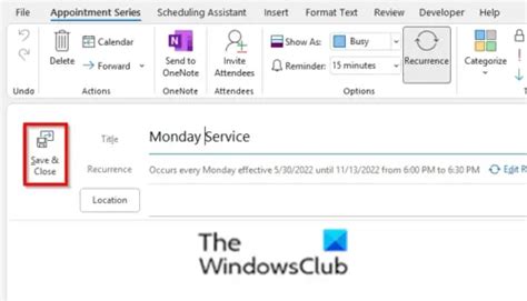 Create Edit And Delete Recurring Calendar Appointment In Outlook