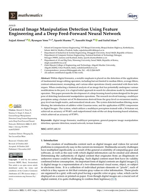 general image manipulation detection using feature engineering and a