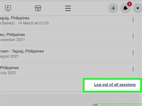 Facebook Logout Button 2022
