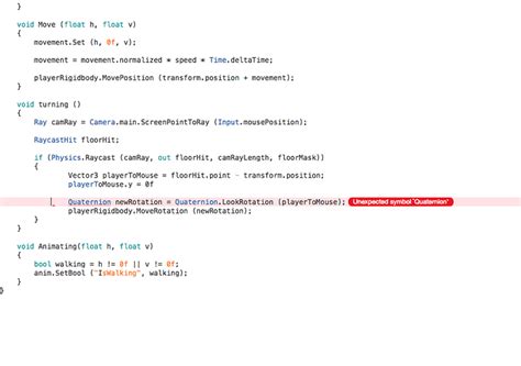 how to fix unexpected symbol quaternion questions and answers unity