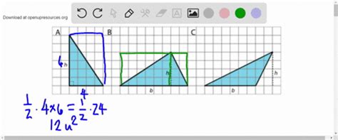 SOLVED For Each Triangle A Base And Its Corresponding Height Are Numerade