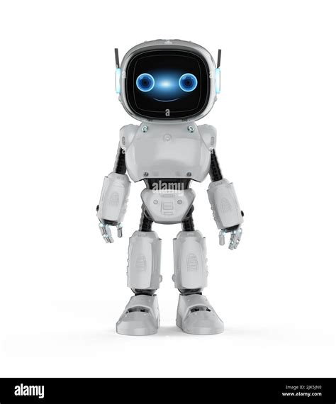 3d Rendering Cute And Small Artificial Intelligence Assistant Robot With Cartoon Character Full