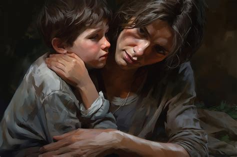 Premium AI Image Mother With His Son Generative AI