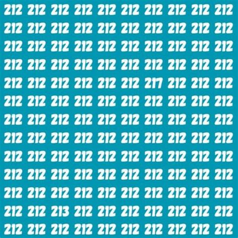 Quick Eye Test Identify The Numbers 213 And 217 Among 212 As Fast As You Can—only The Quickest