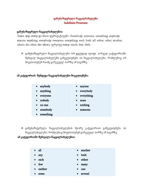 ნაცვალსახელი ნაწილი Ii სავარჯიშოები Pdf