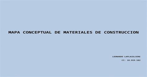 Mapa Conceptual De Materiales De Construccion Docx Document